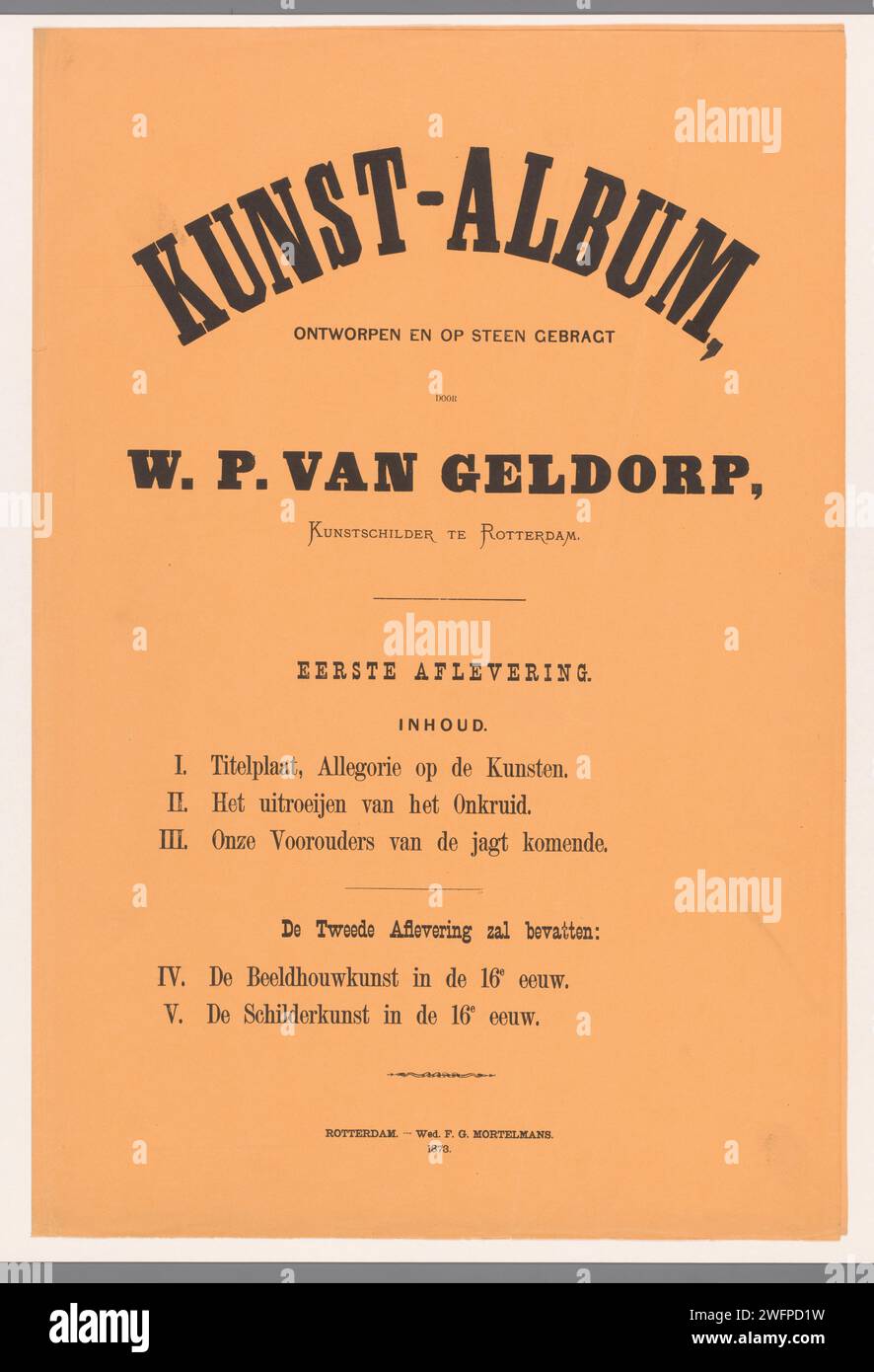 Cover for art album by W. P. van Geldorp First episode 1873, Wilhelmus ...
