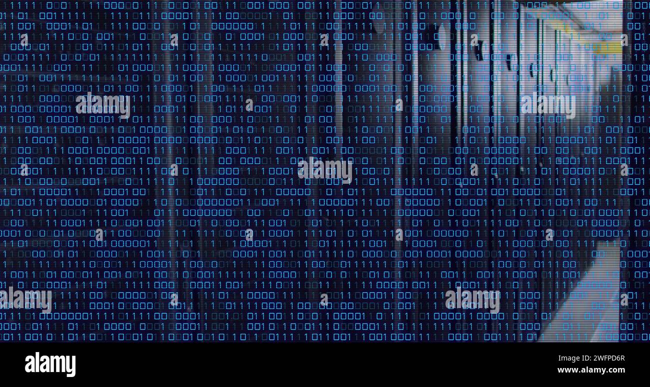 Image of data processing over server room Stock Photo - Alamy