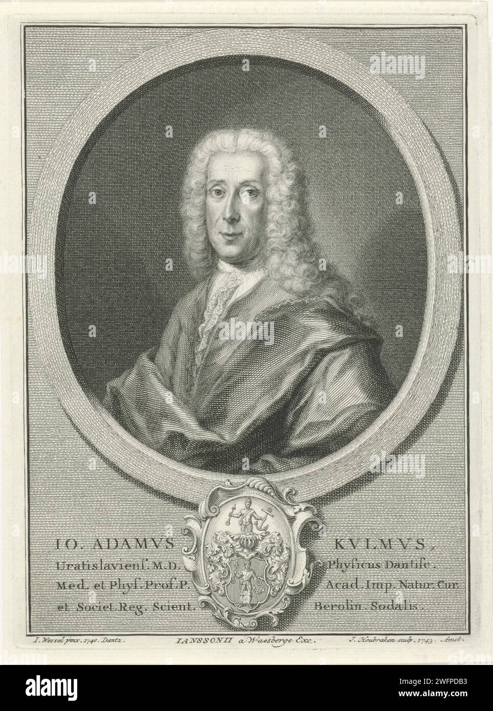 Portrait of Johan Adam Kulmus, Jacob Houbraken, After Jakob Wessel ...