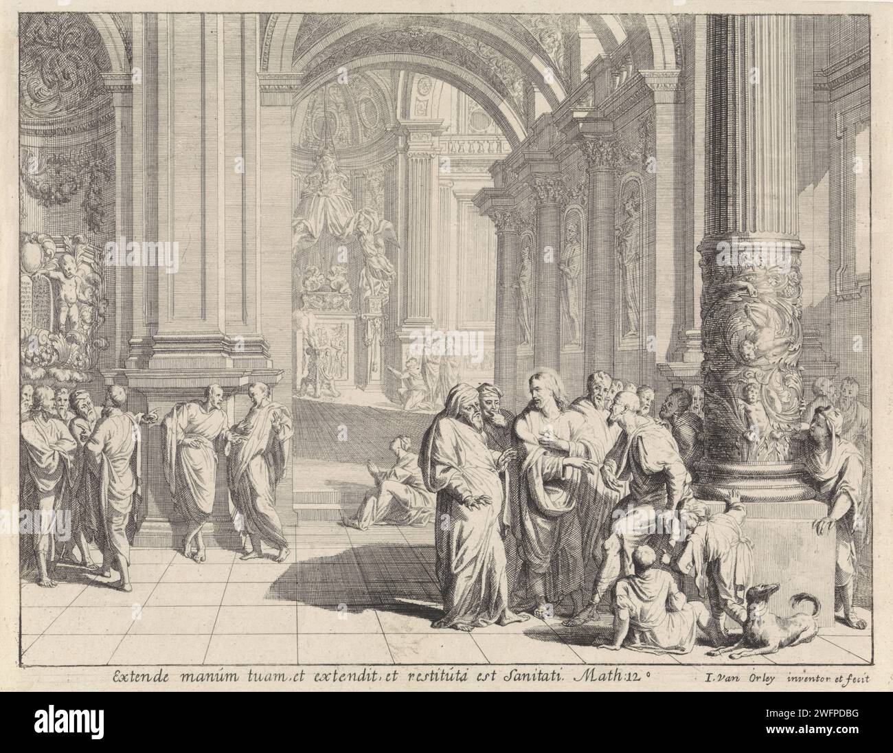 Christ heals a man with a shriveled hand, Jan van Orley, c. 1685 ...