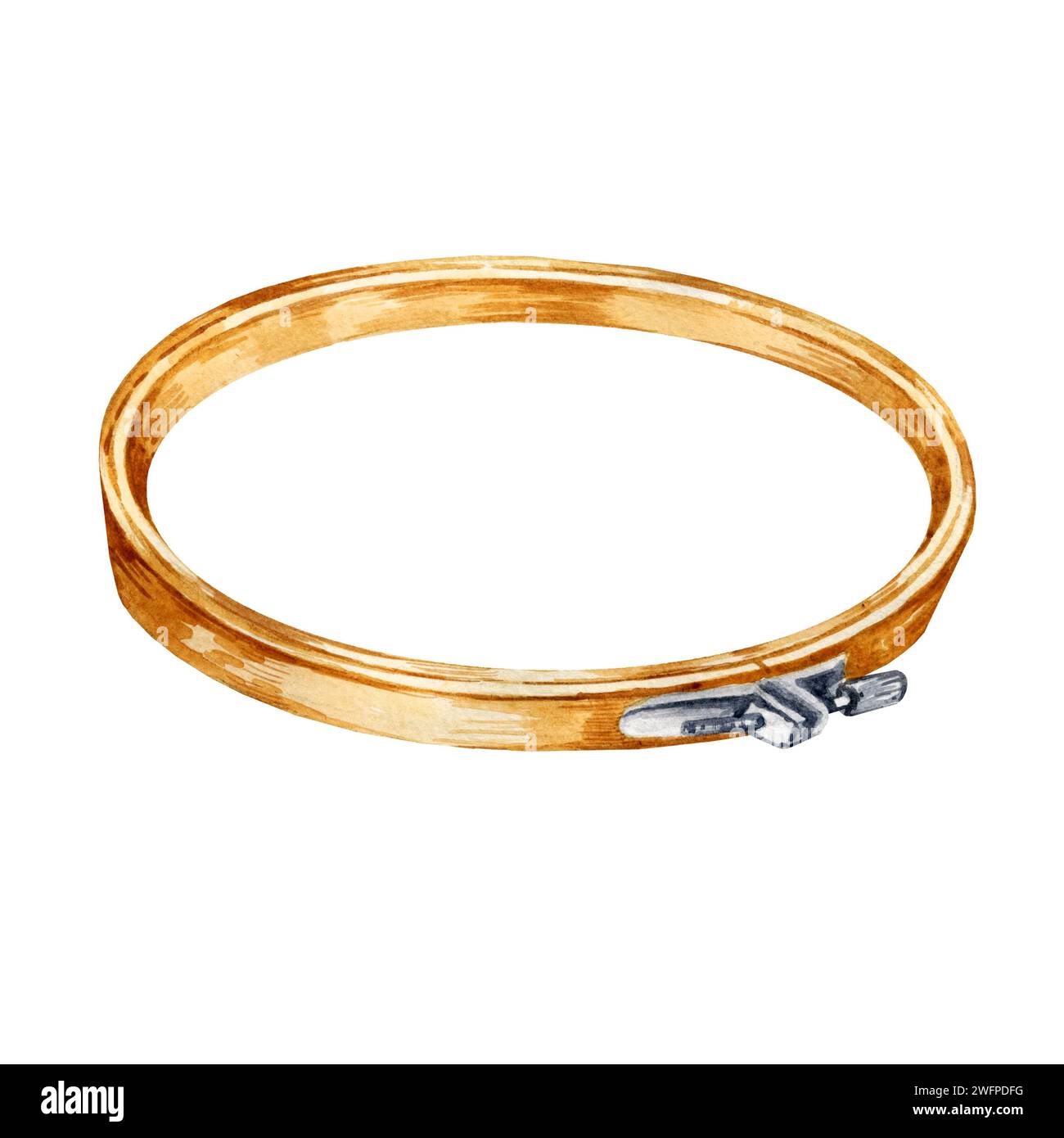 watercolor illustration of embroidery frame for handmade, hand drawn ...