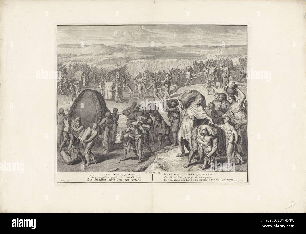 Crossing over the Jordaan, Cornelis Huyberts, after Gerard Hoet (I ...