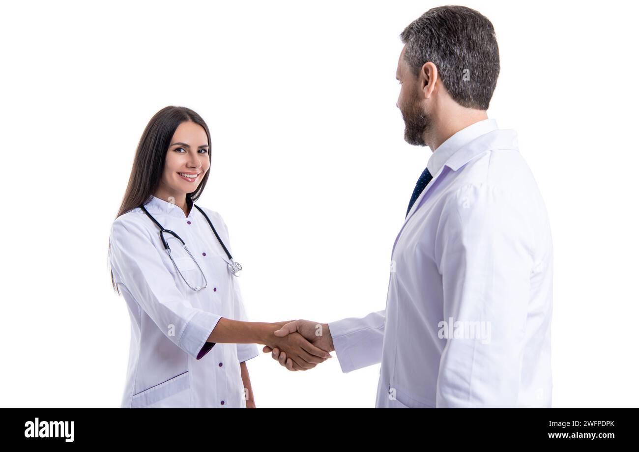 medicine and healthcare. medical deal between two colleague isolated on ...