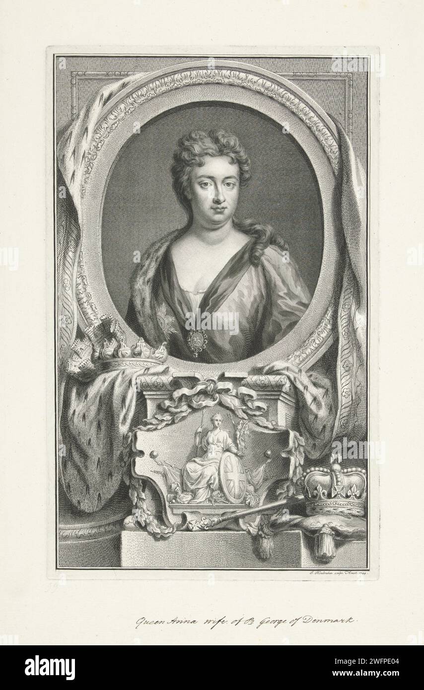 Portrait of Anna Stuart, Queen of England, Jacob Houbraken, After ...