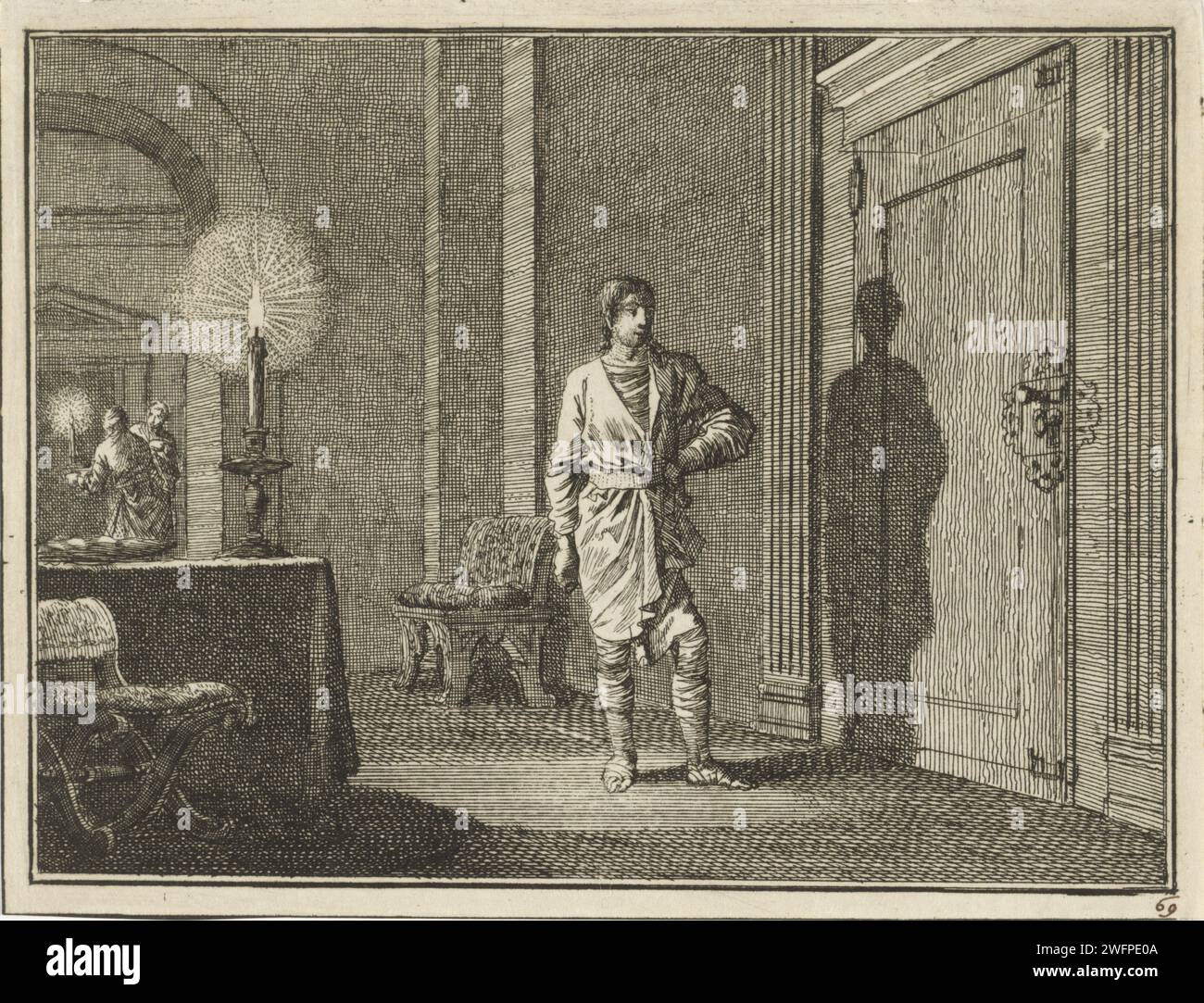 Parable of the servant who is waiting for his Lord at night, Jan Luyken ...