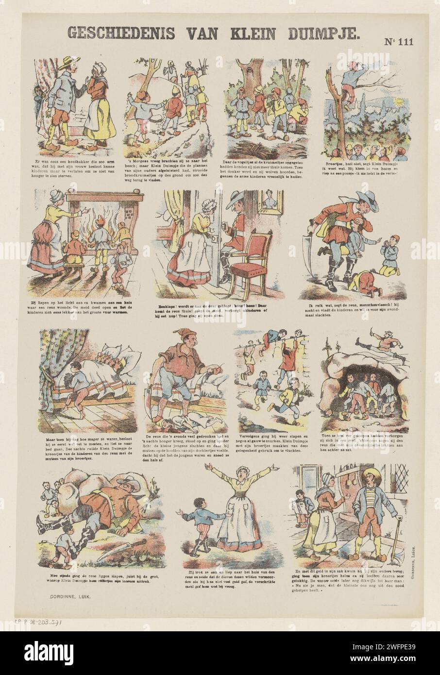 History of Klein Duimpje, 1894 - 1959 print Leaf with 14 performances ...