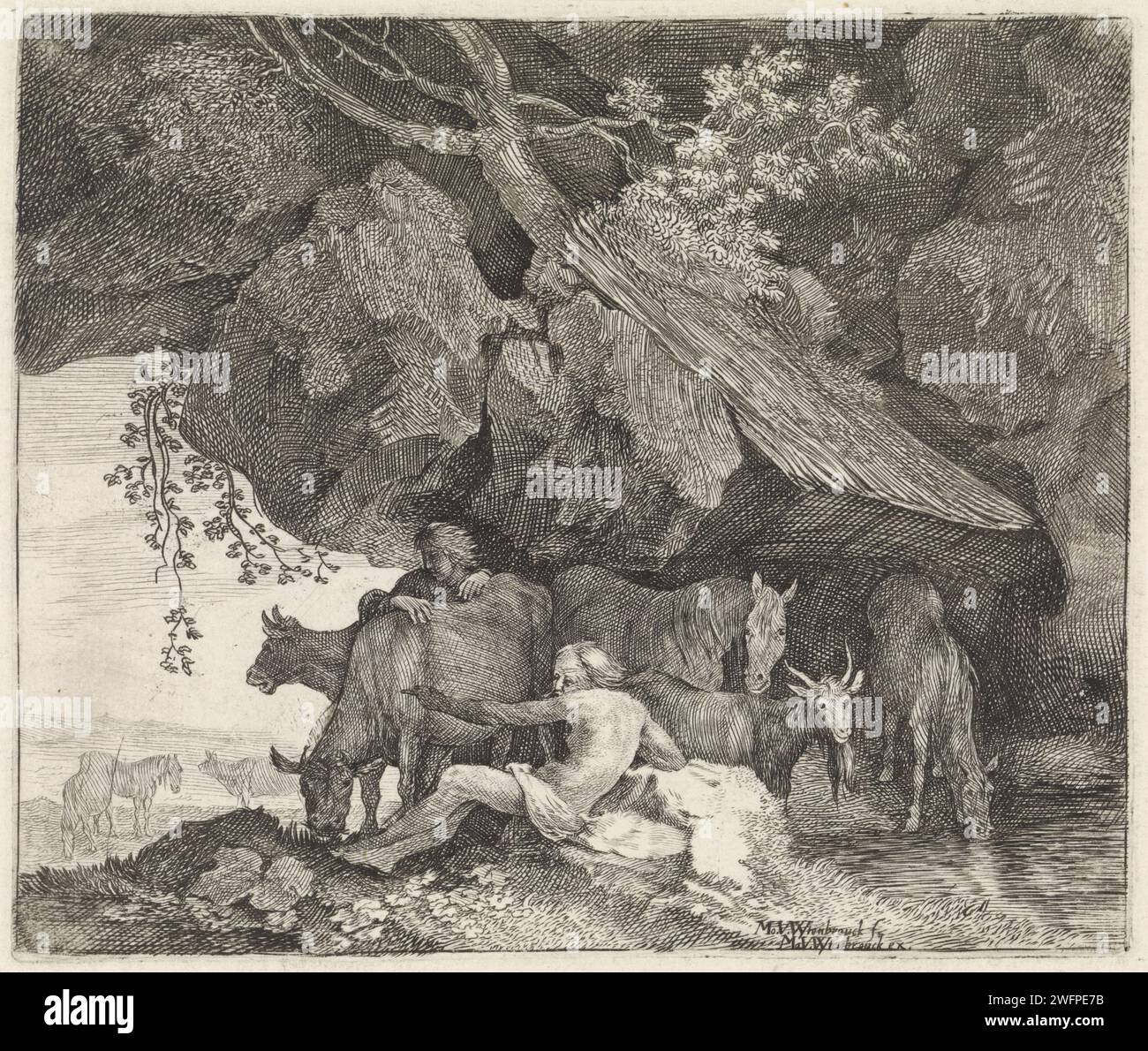 Battus reveals where Mercury hides the herd of Apollo, Moyses van ...