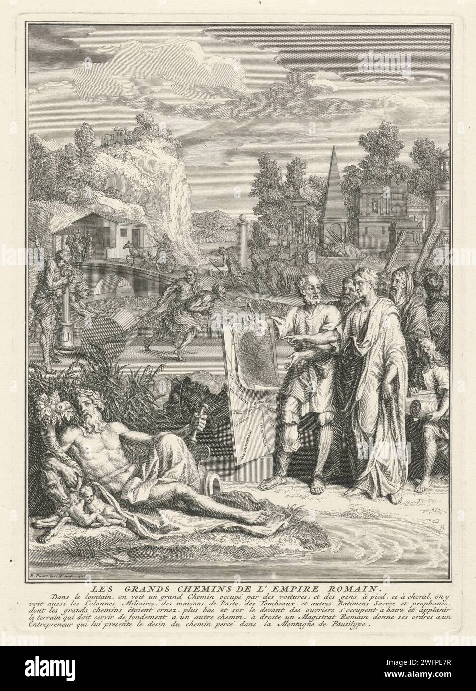 Allegory on the road to Rome, Bernard Picart, 1728 print Landscape with ...