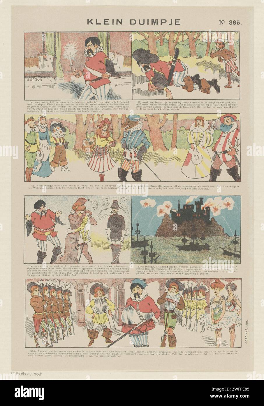 Klein Duimpje, 1894 - 1959 print Leaf with 6 performances from the ...