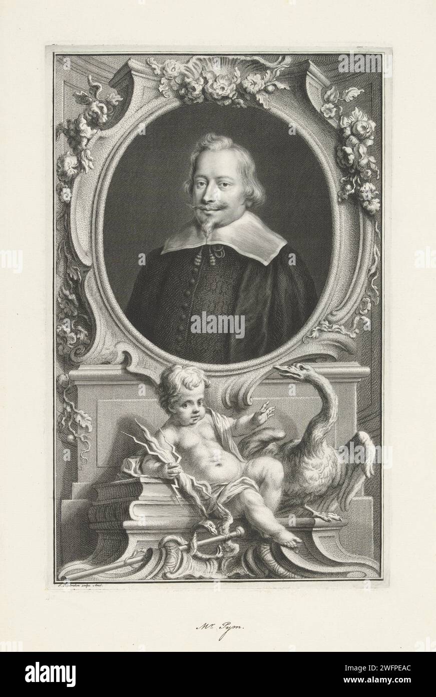 Portrait of John Pym, Jacob Houbraken, 1736 - 1738 print Portrait of ...