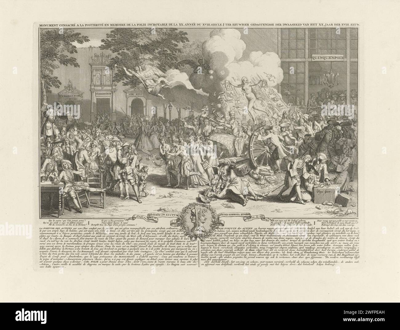 Monument in memory of the foolishness of the year 1720, Bernard Picart ...