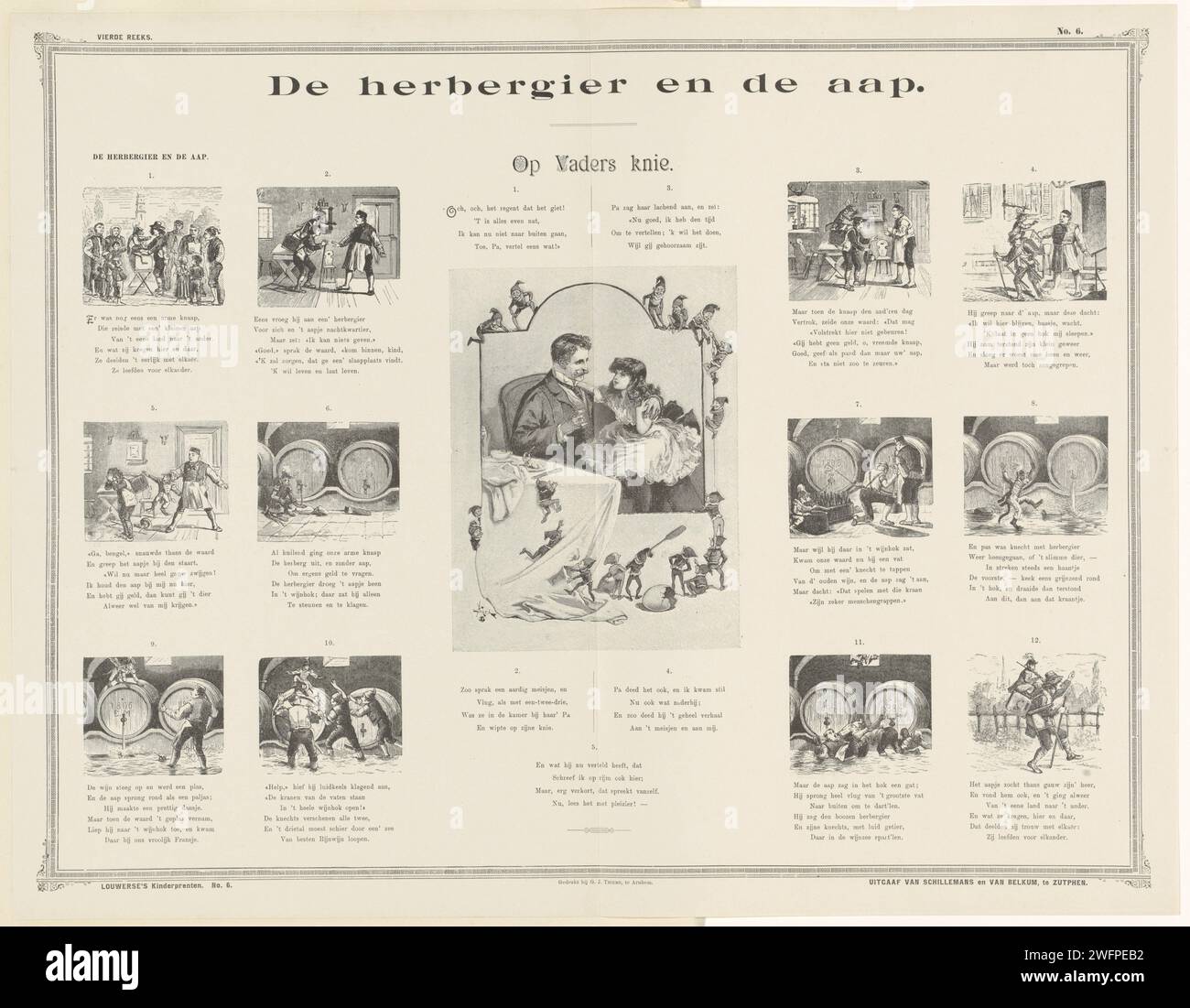 The innkeeper and the monkey, 1905 - 1924 print Leaf with 13 ...