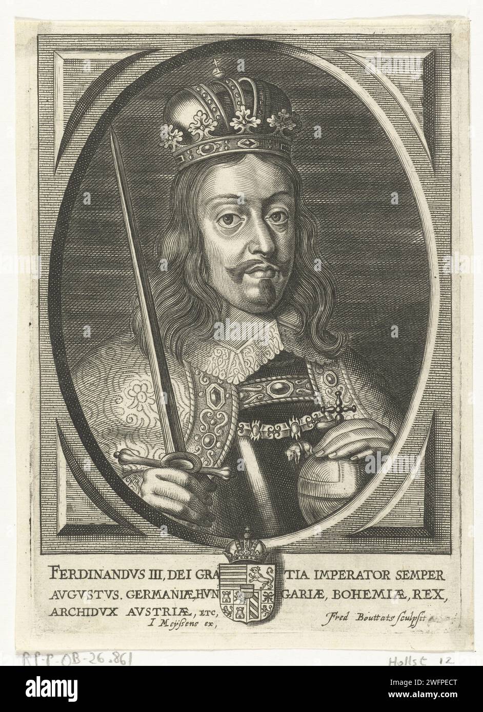 Portret van Ferdinand III, Frederik Bouttats (I), 1637 - 1676 print ...