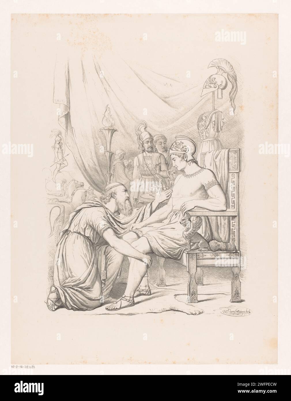 Priamus asks Achilles the body of Hector, Wilhelmus Petrus van Geldorp ...