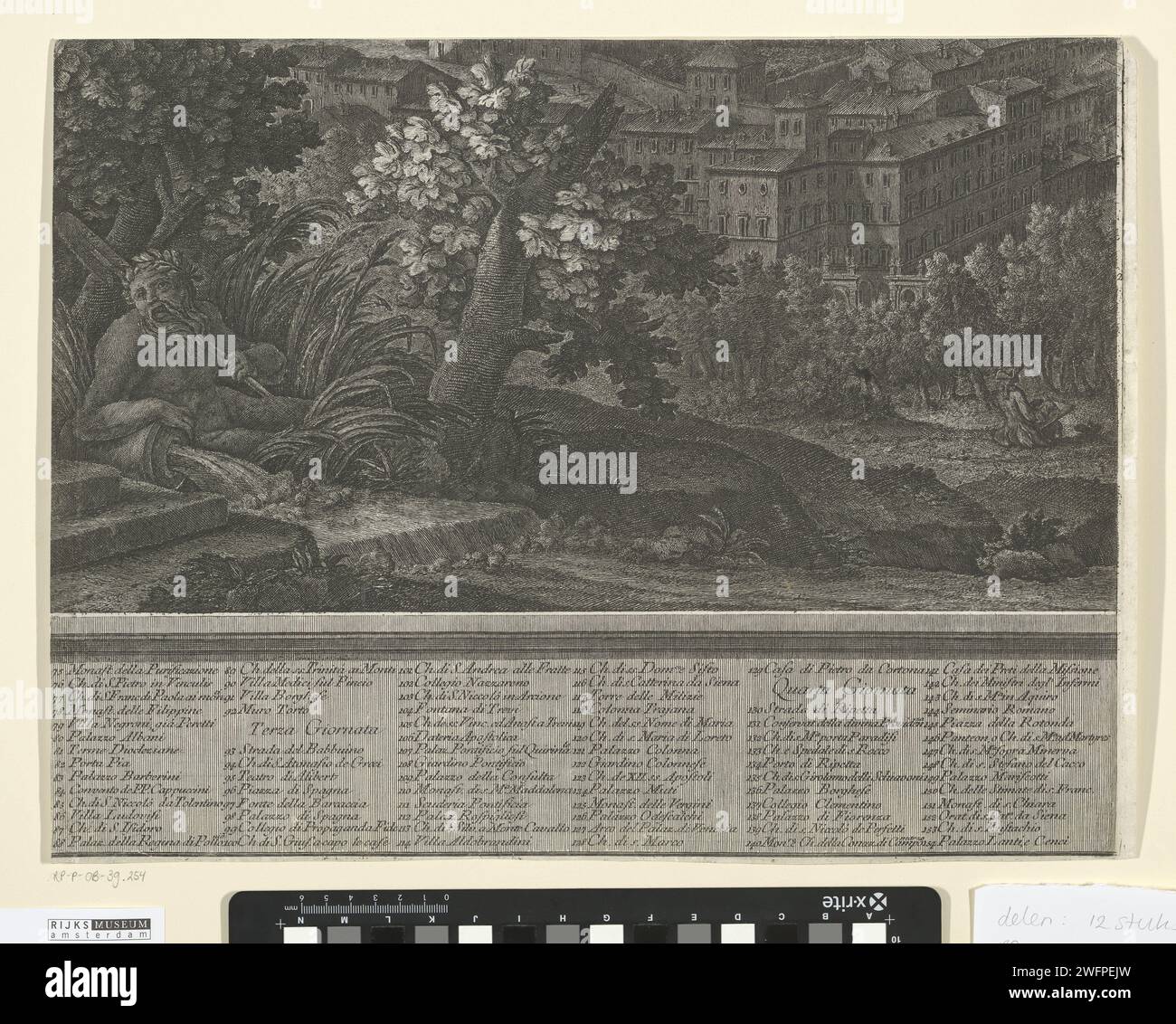 Panorama Van de Stad Rome, Giuseppe Vasi, 1765 print Part of a panorama ...