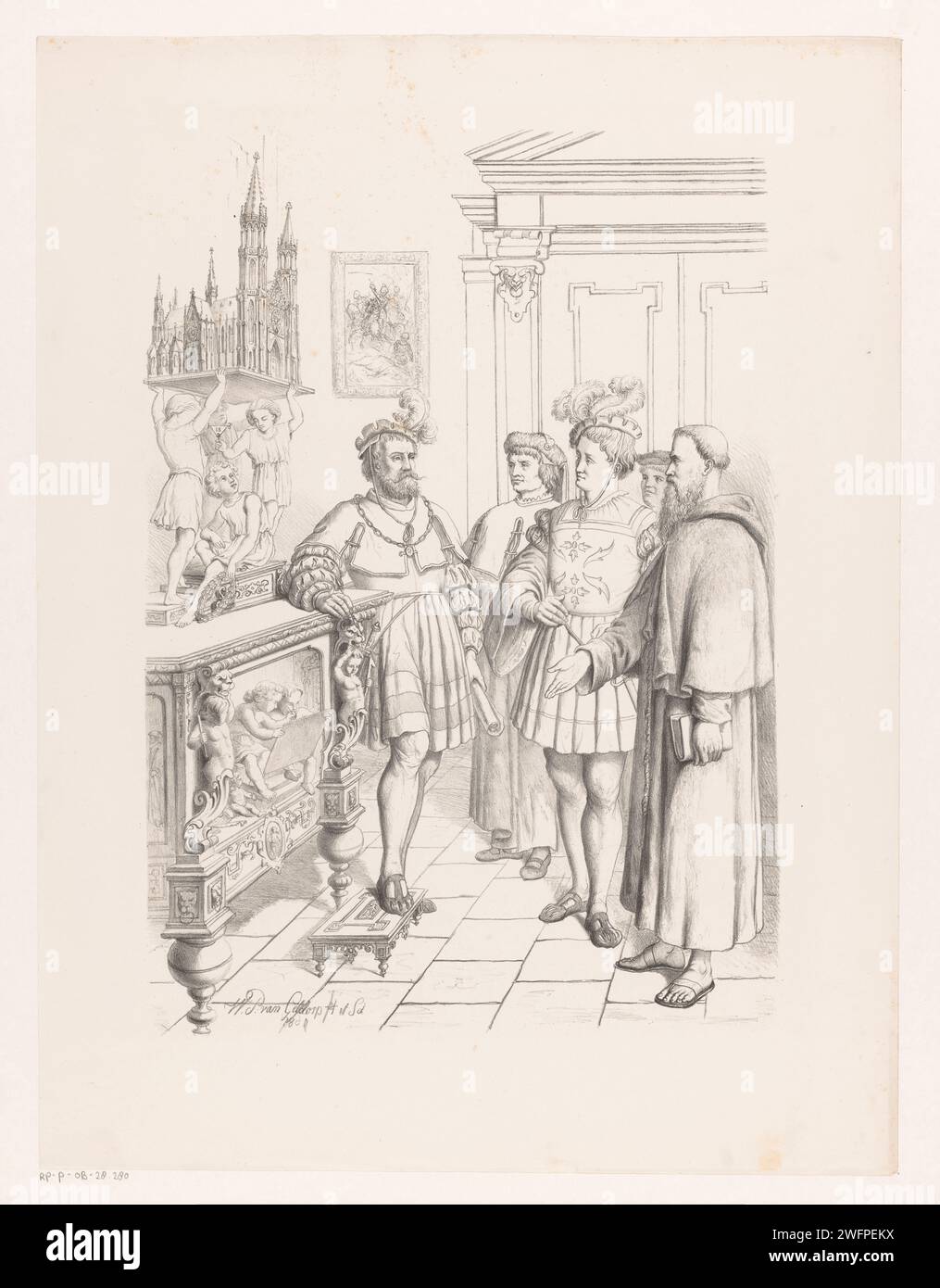 Architect shows Model to client, Wilhelmus Petrus van Geldorp, 1869 ...