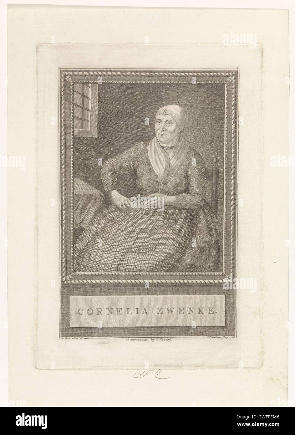Portrait of Cornelia Toppen, 1786, Joannes Hulstkamp, After Adriaan ...