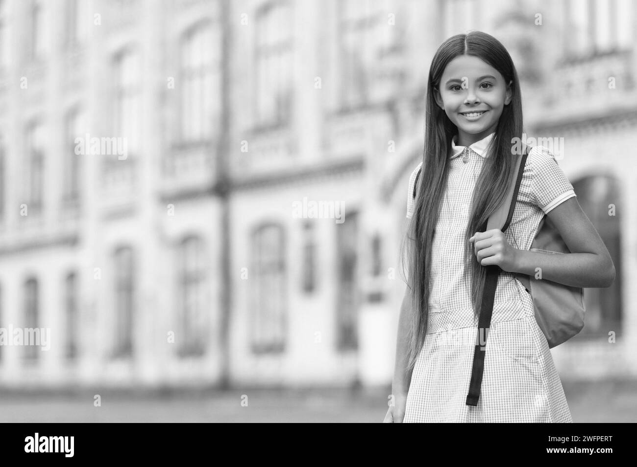 cheerful teen school girl. teen school girl with backpack. teen school ...