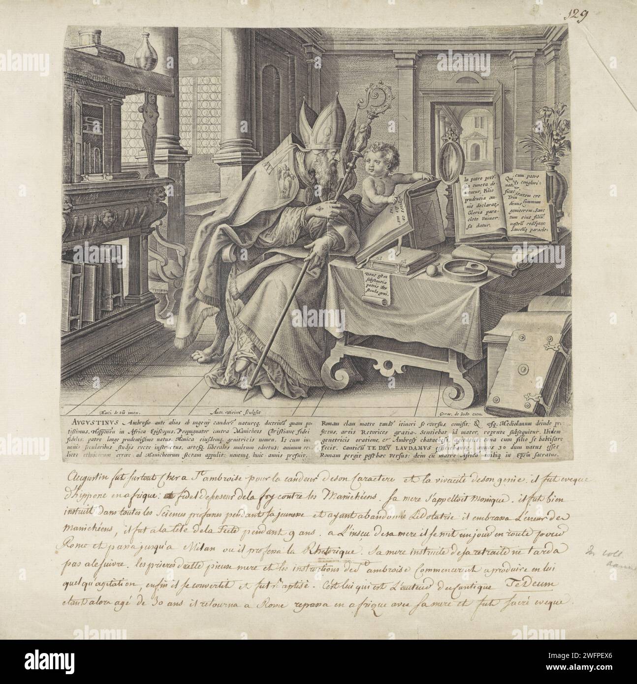 Church father Augustinus van Hippo, Antonie Wierix (II), After Maerten ...