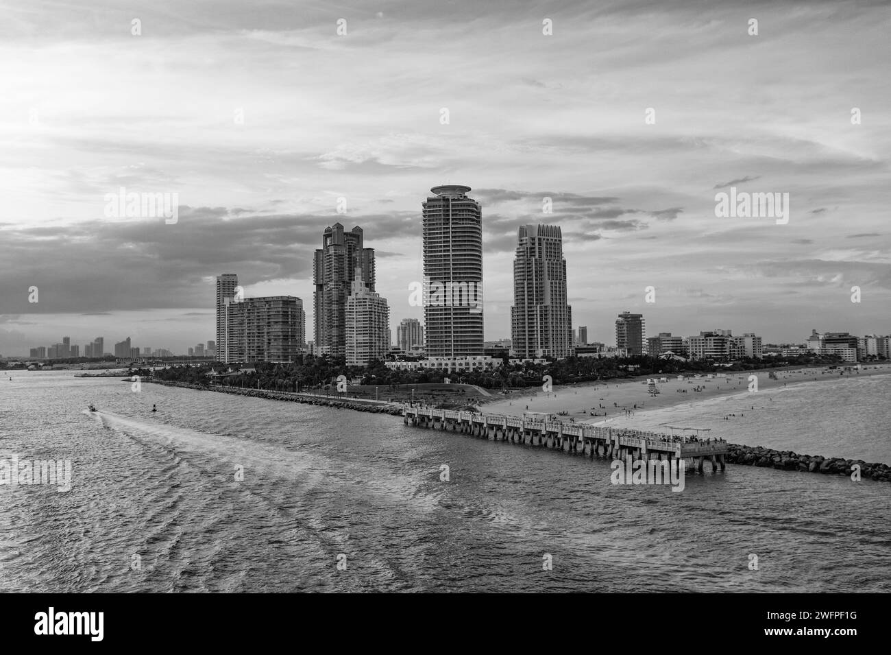 cityscape of miami skyline skyscraper in sunset. miami skyline ...