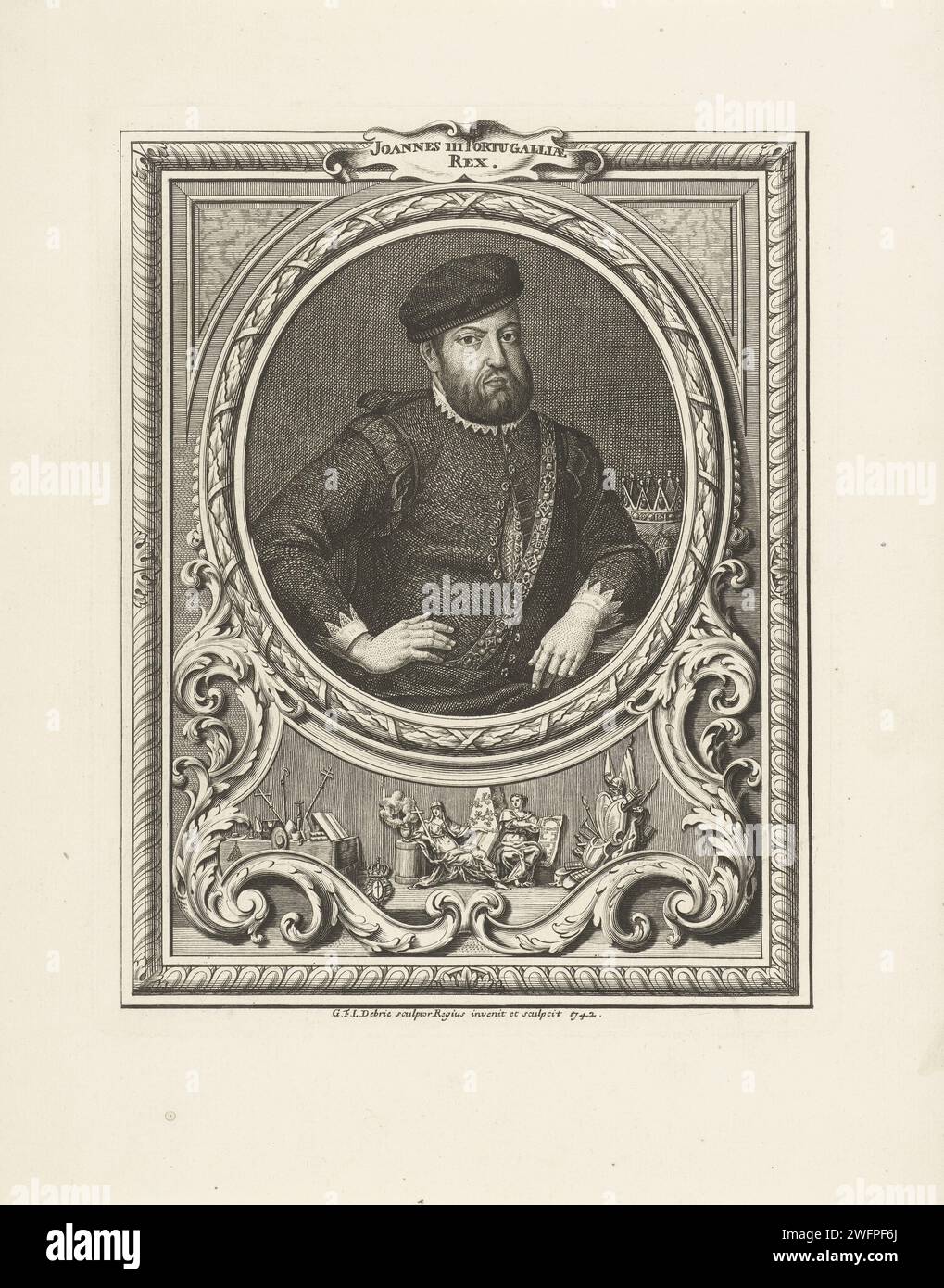 Portrait of John III, king of Portugal, Gabriël François Louis Debie ...