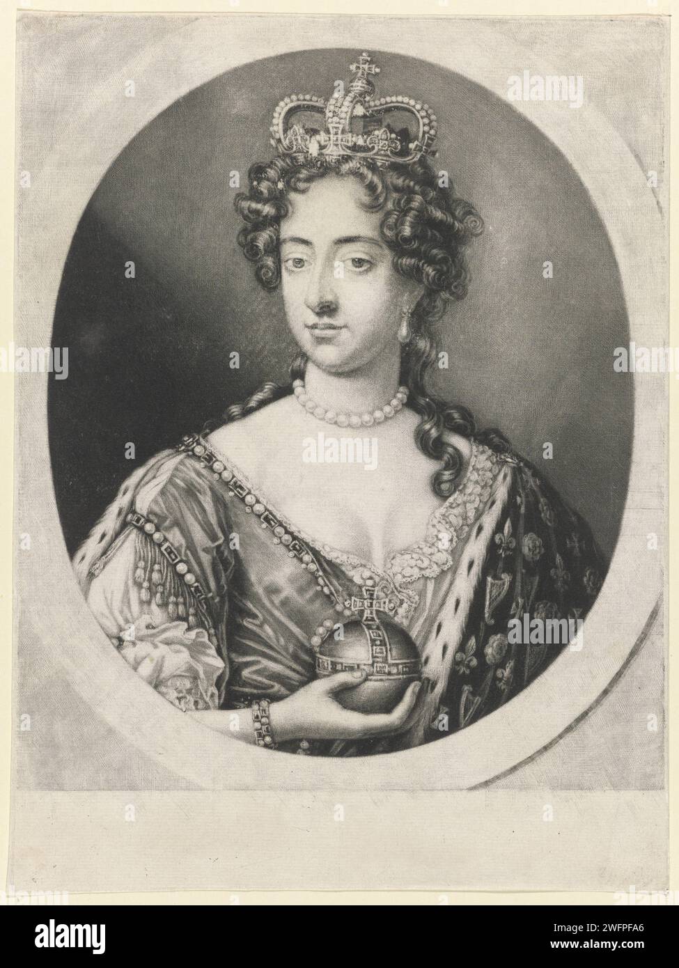 Portrait of Maria II Stuart, Jacob Gole, 1688 - 1724 print Portrait of ...