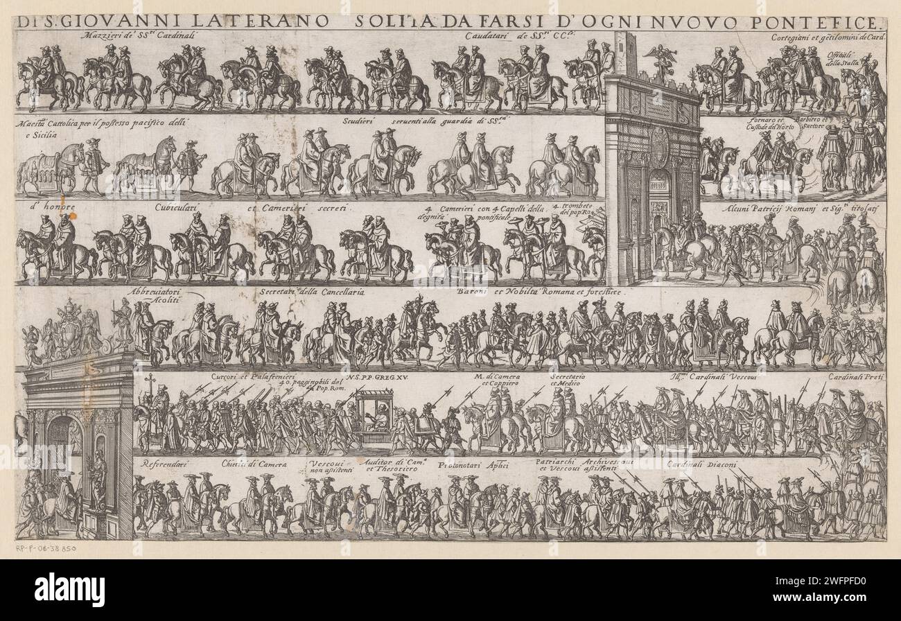 Papal Procession with Gregorius XV (right part), Anonymous, 1621 - 1623 ...