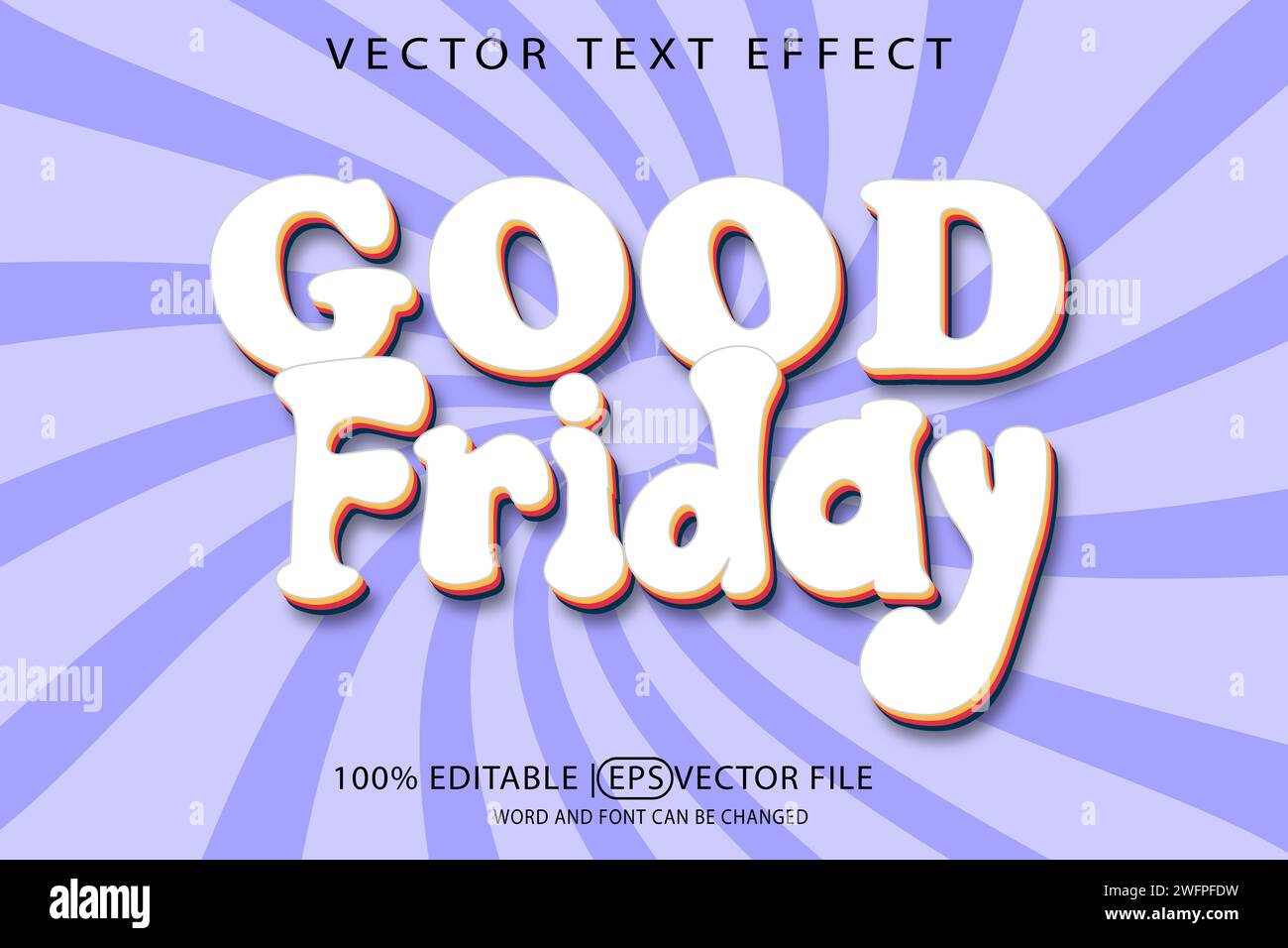 Good Friday, editable vector eps template with 3D text effect Stock ...