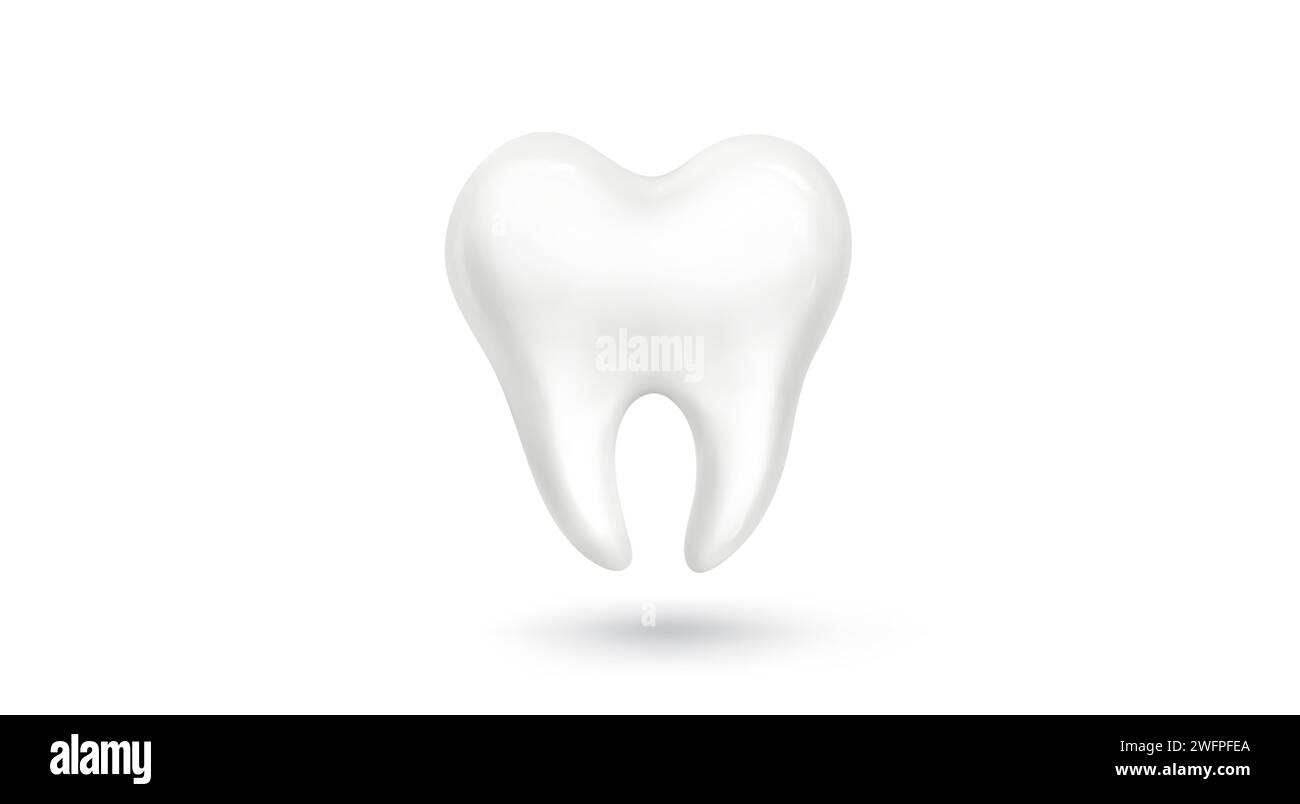 White tooth mockup isolated on background. Vector realistic ...