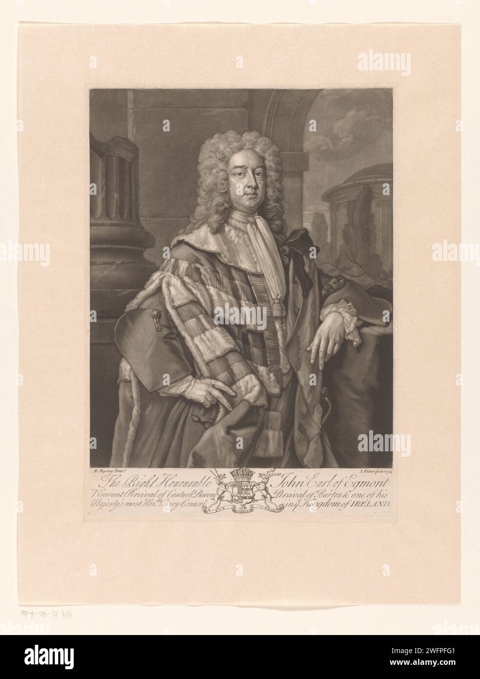 Portrait of John Perceval, 1st count of Egmont, John Faber (II), After ...