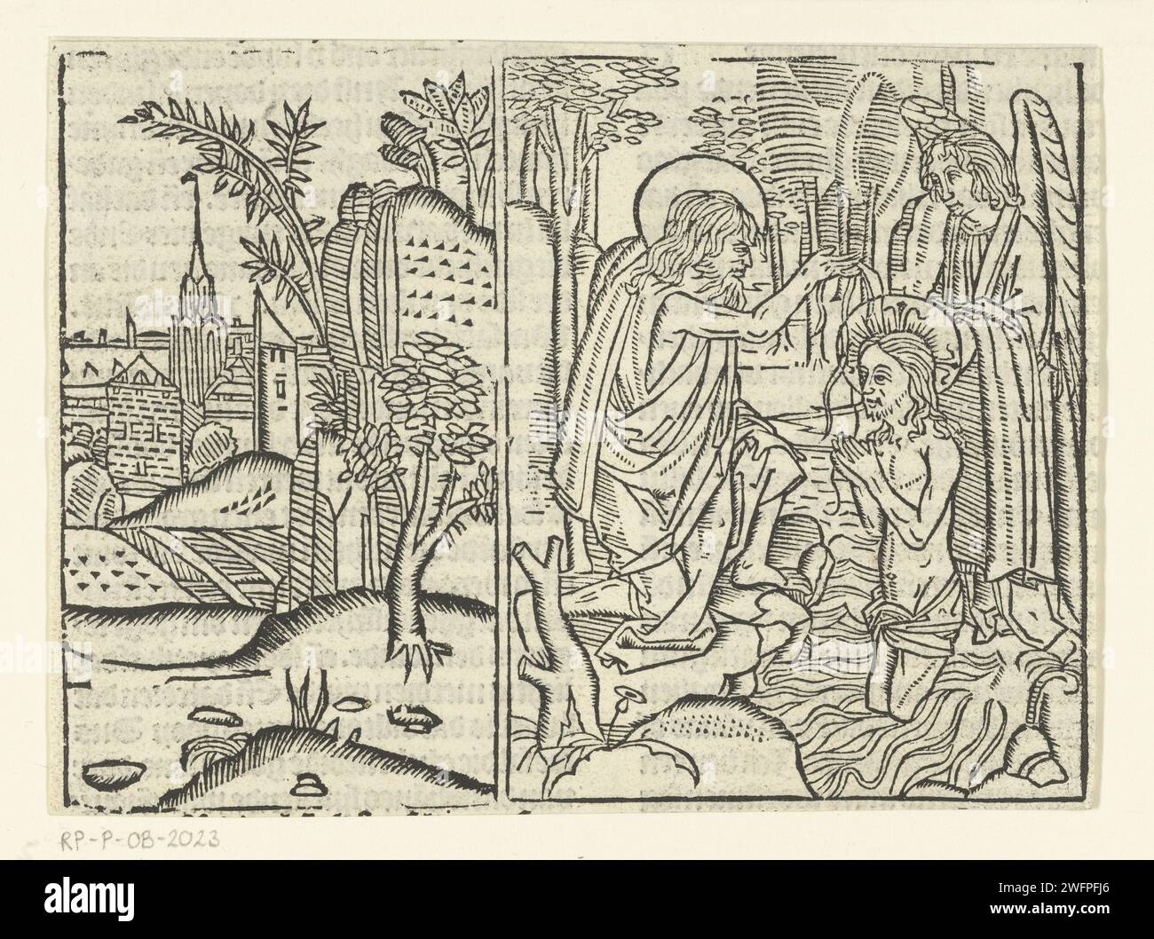 The baptism of Christ in the Jordaan, Master of Delft (attributed to), 1503 print Printed from ...