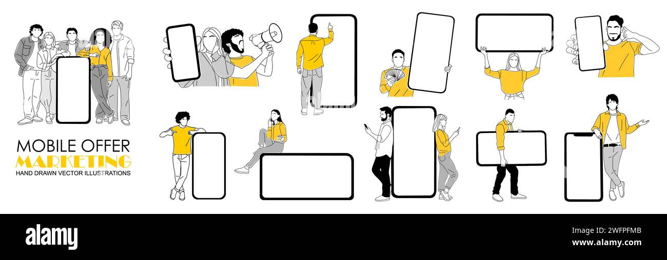 Set of Digital marketing and ads concept vector Stock Vector Image ...