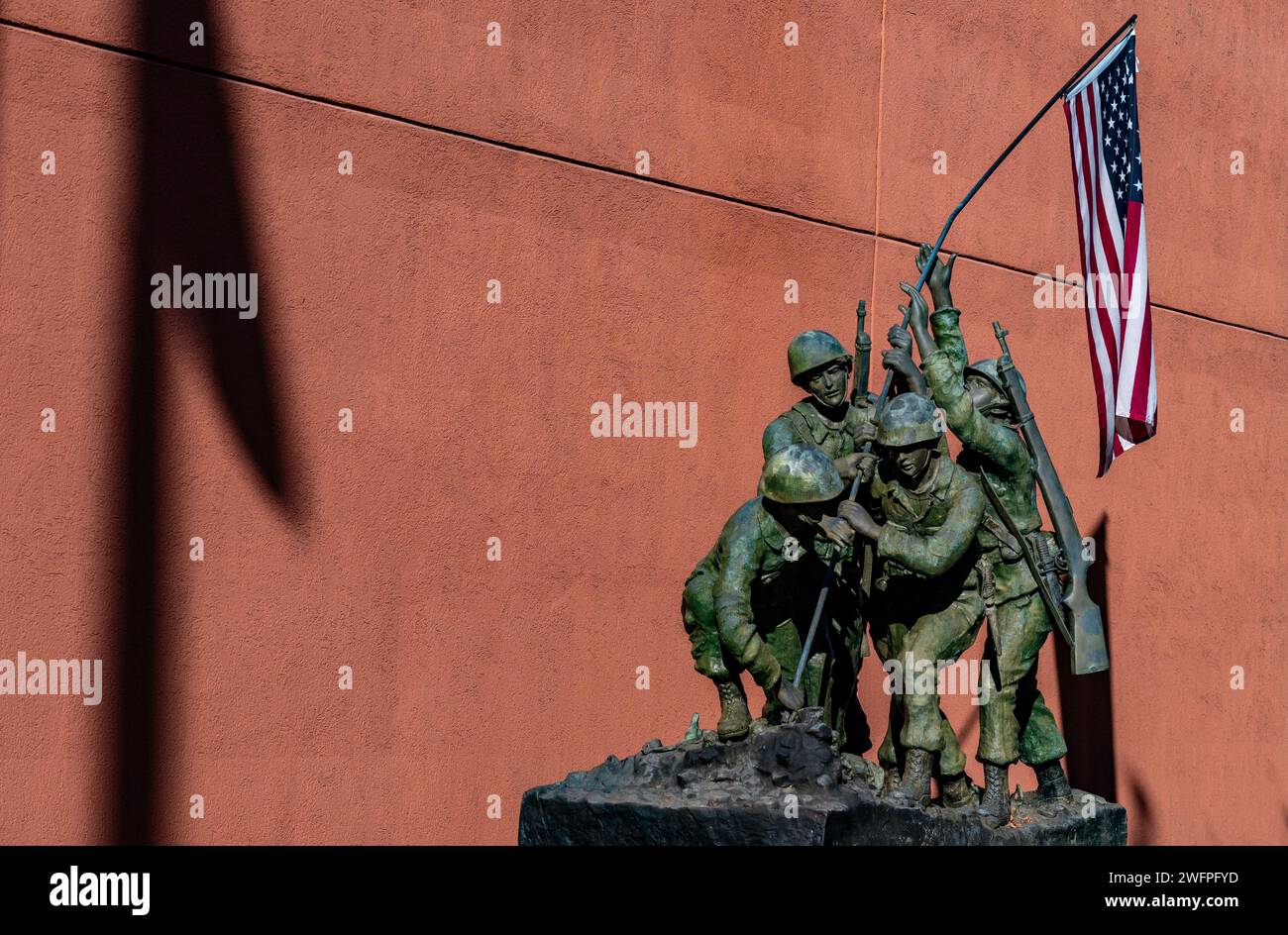 Replica statue of the Marine Corps Memorial depicting the raising of ...