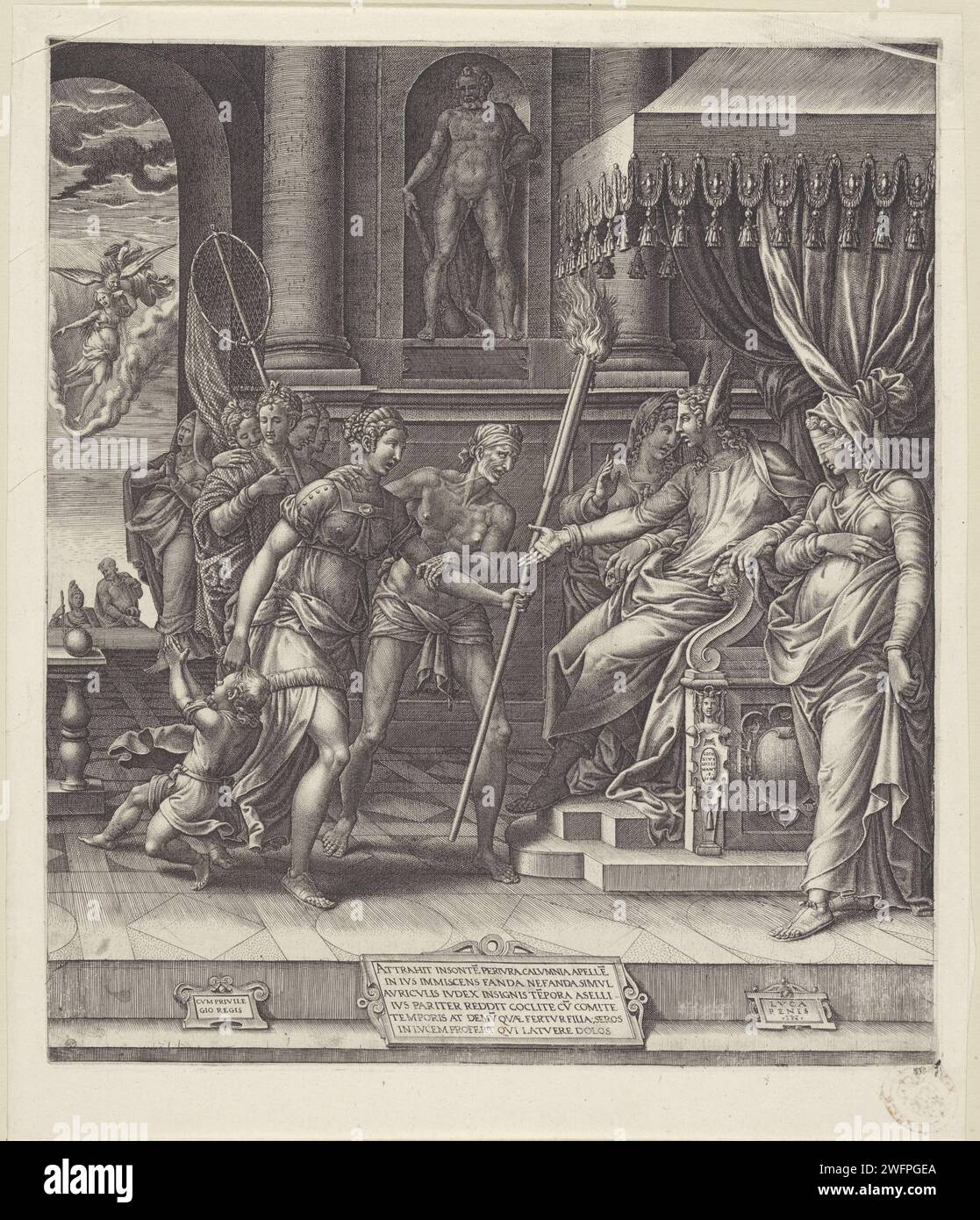 The Laster Van Apelles, Giorgio Ghisi, after Luca Penni, 1560 print On ...