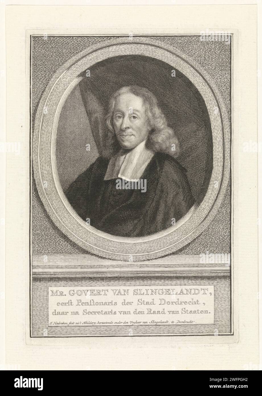 Portrait of Govert van Slingelandt, Jacob Houbraken, 1796 print ...