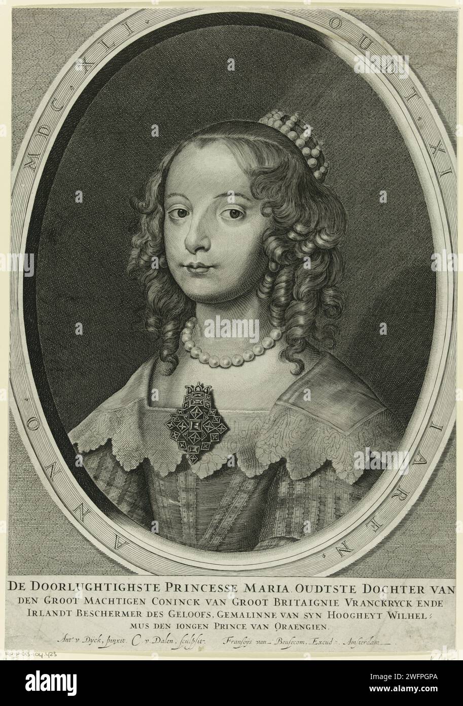 Portrait of Maria Henrietta Stuart, at the age of 11, Cornelis van ...