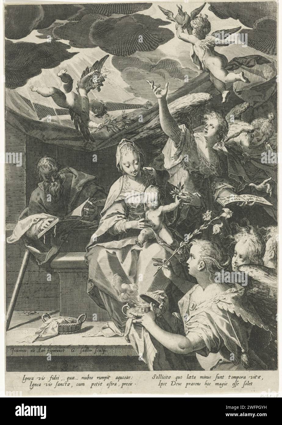 Holy family with the incense barrel., Aegidius Sadeler (II), After Hans ...
