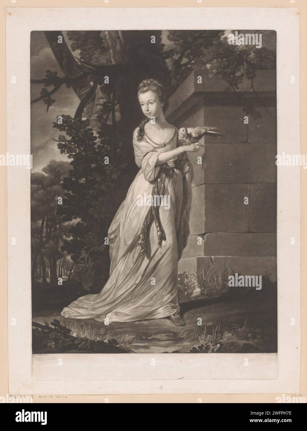 Portrait of Polly Harrison with a pigeon in hand, Valentine Green ...