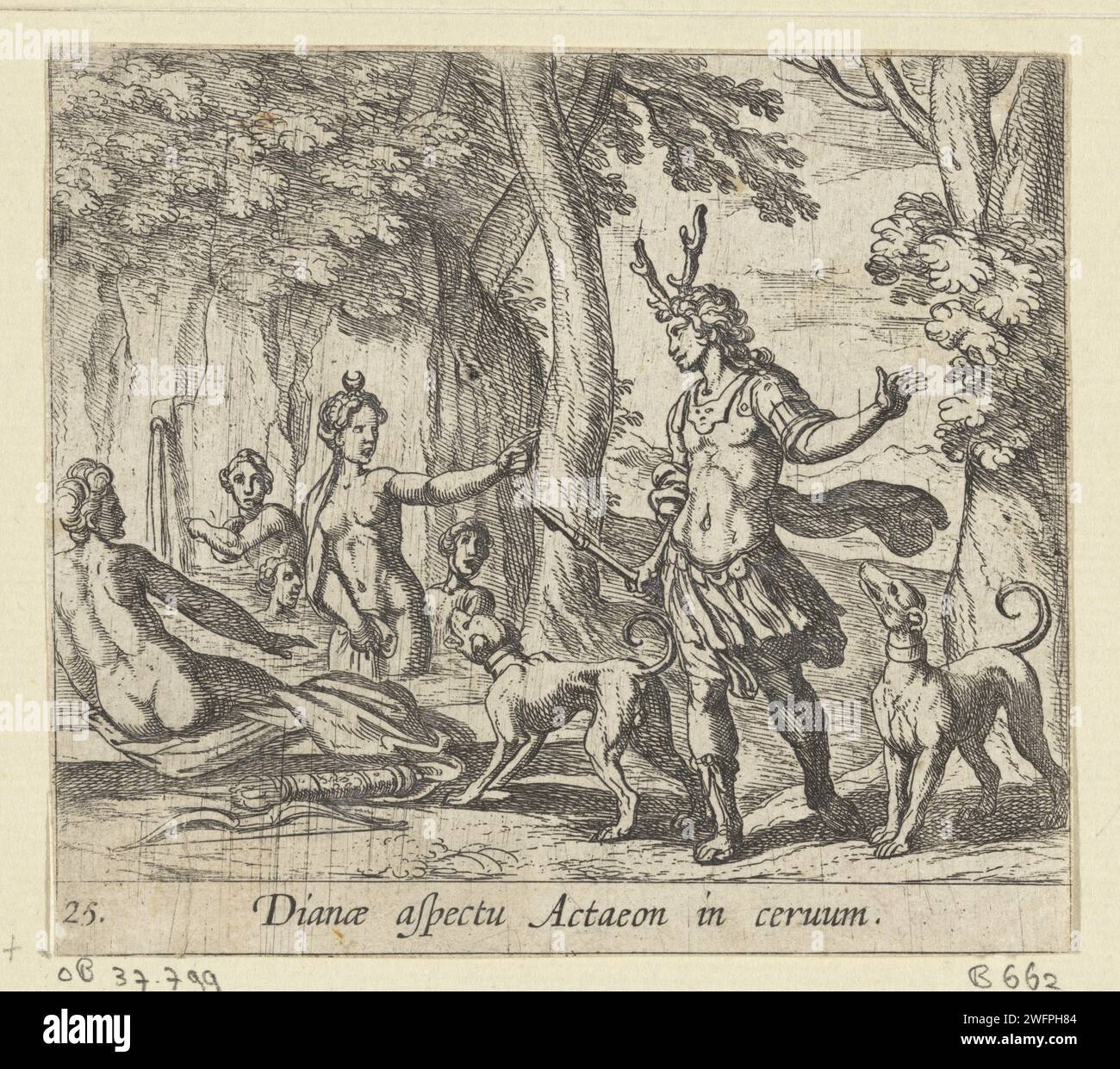 Actaeon turned into a deer, Antonio Tempesta, 1606 print Forest ...