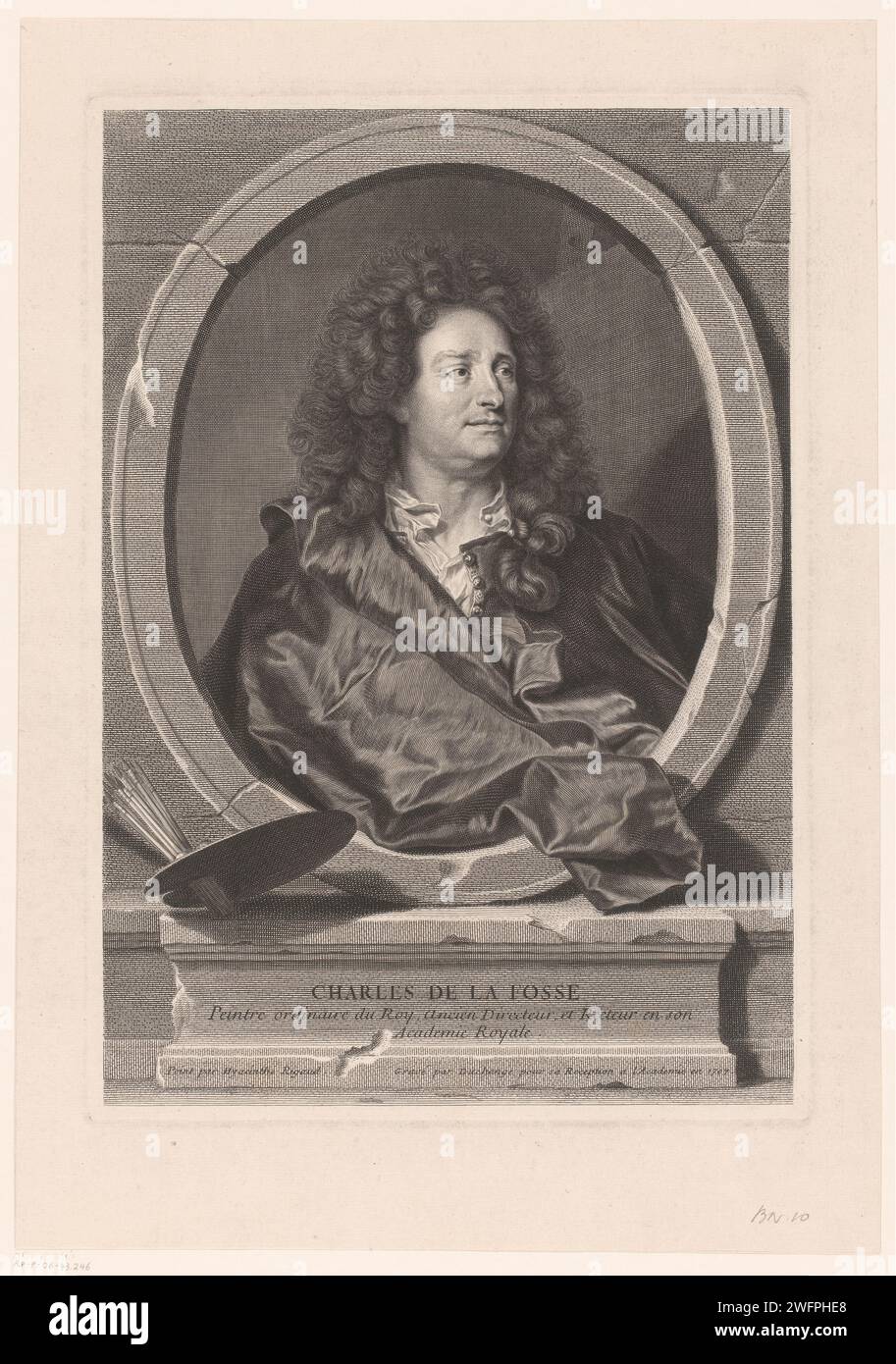 Portret van Charles de la Fosse, Gaspard Duchange, After Hyacinthe ...