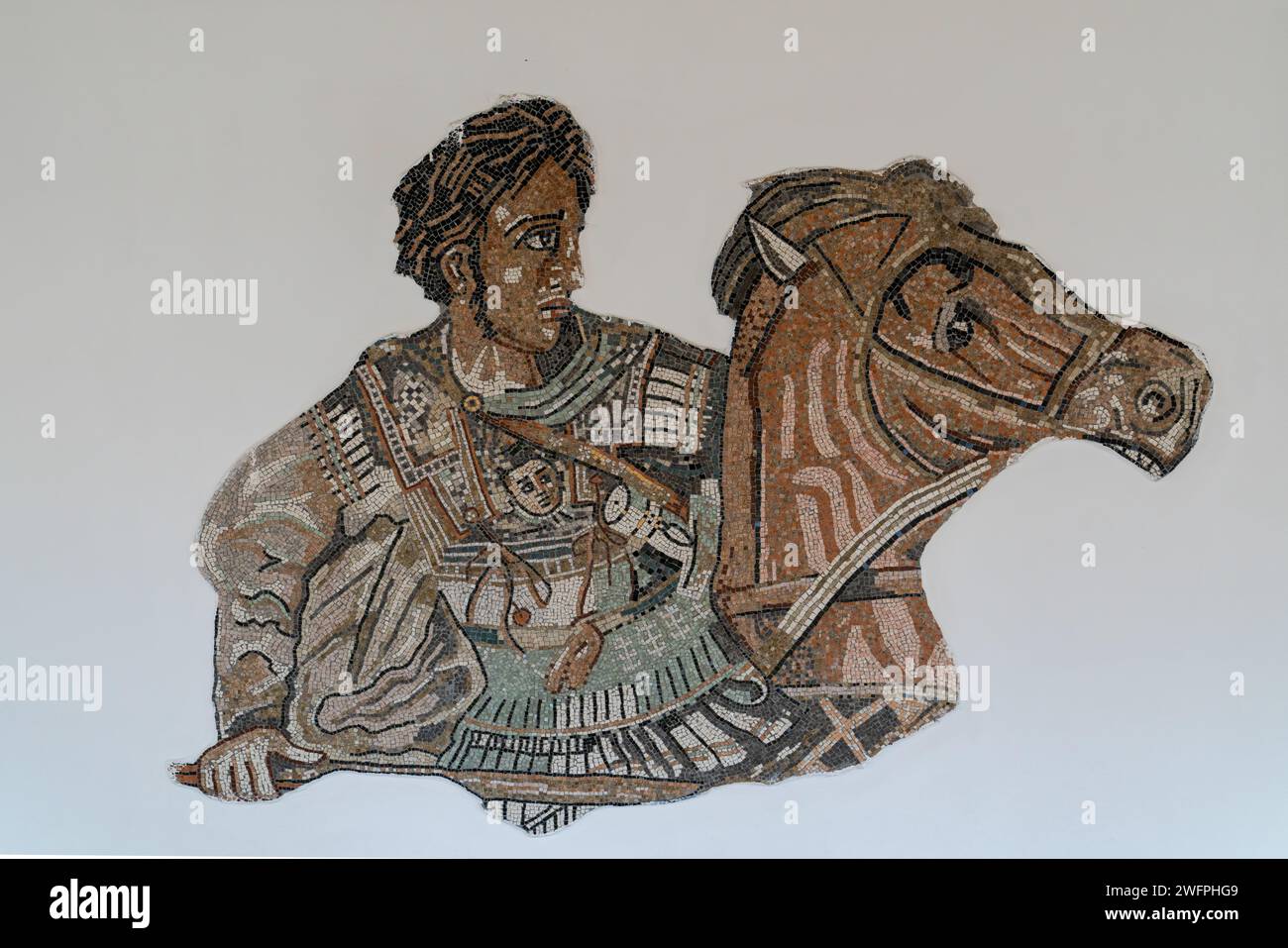 Polatlı, Ankara, Turkey - December 24 2023: Alexander the Great mosaic ...