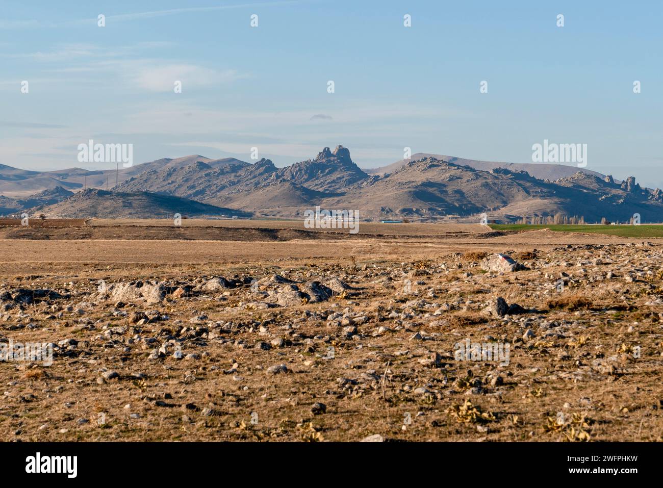 Phrygian road, raised with stone centuries ago and Sivrihisar mountain ...