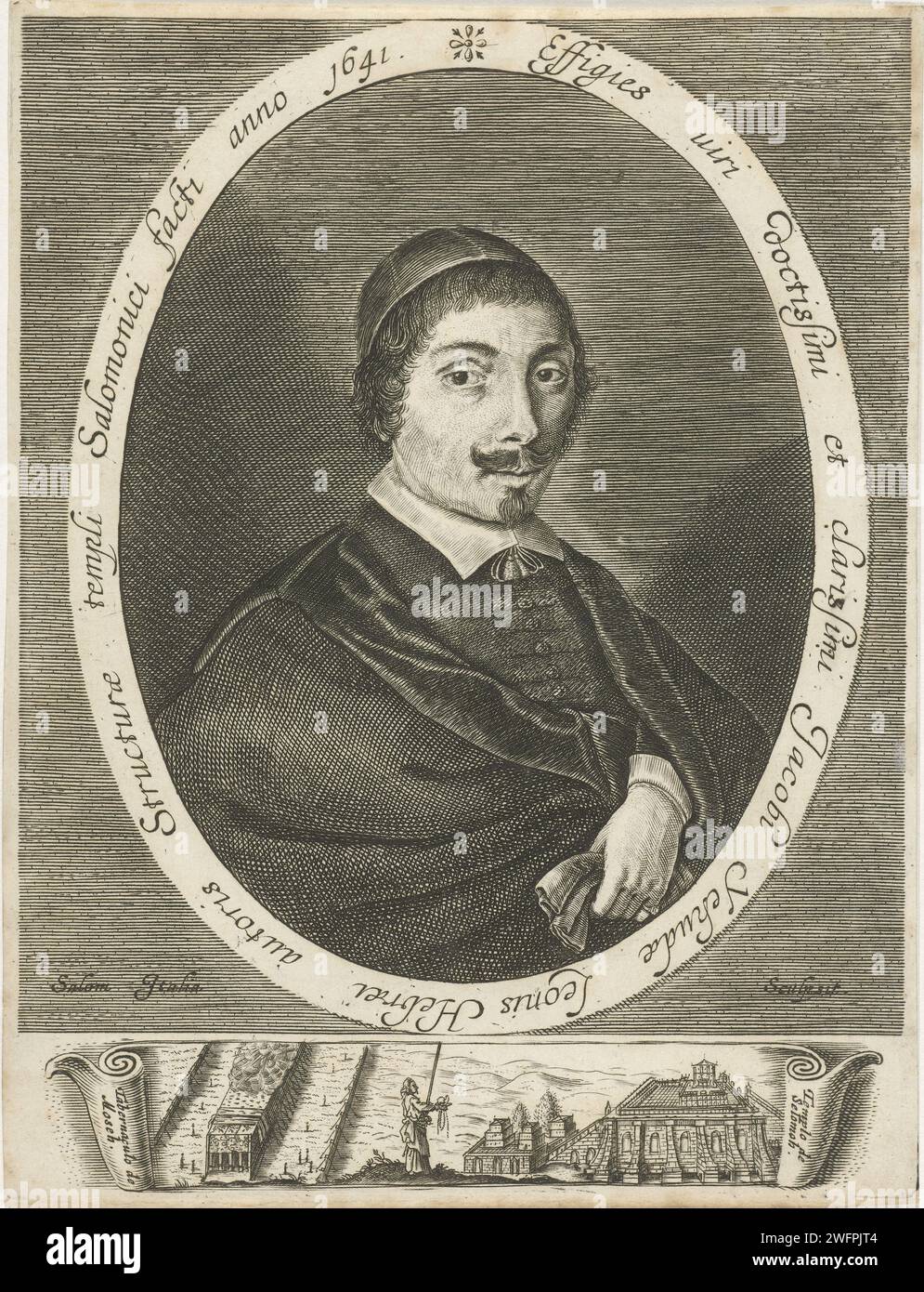 Portret van Jacob Juda Leon, Salomon Itia, 1640 - 1649 print Portrait ...