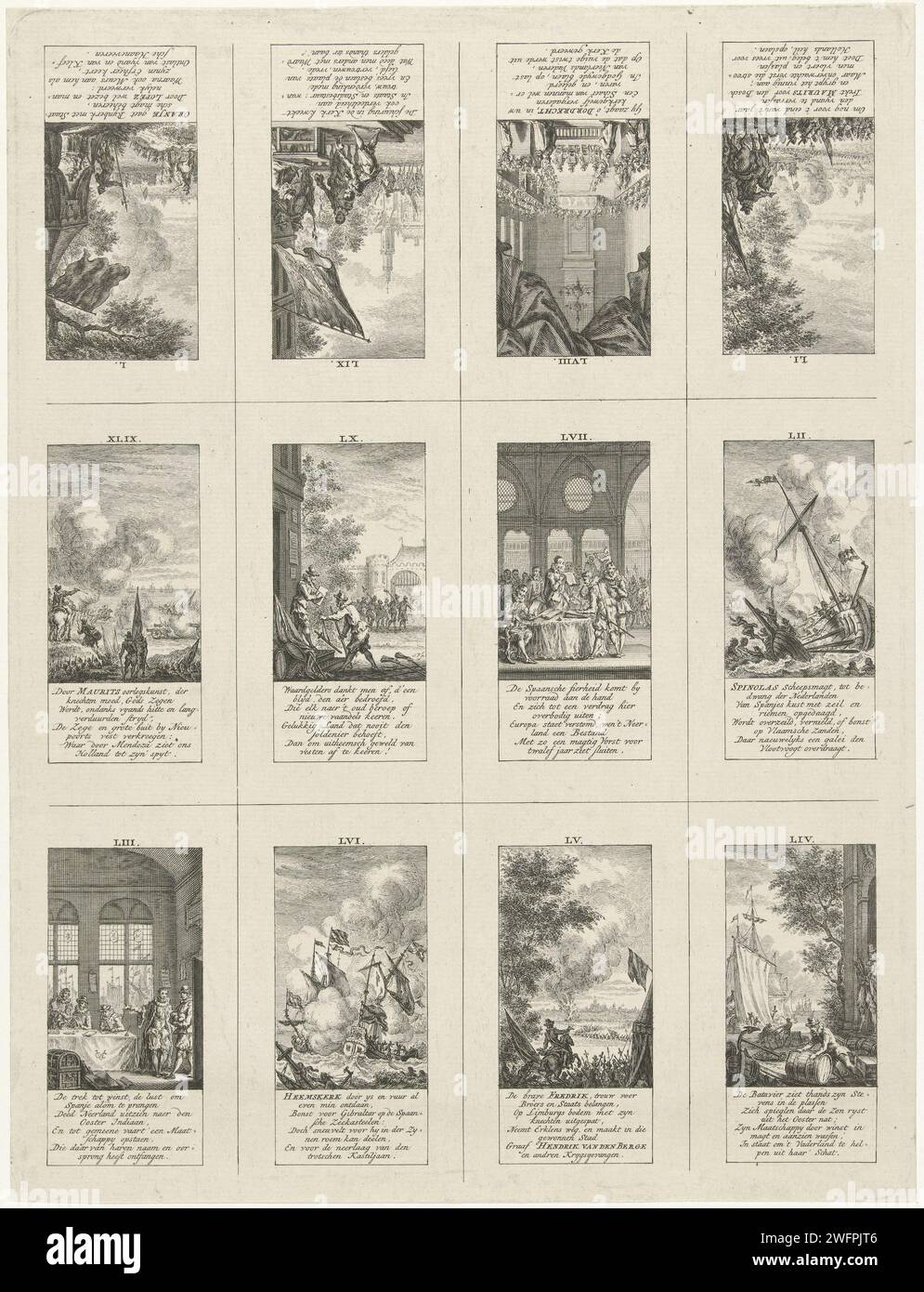 Twelve episodes from national history, Simon Fokke, 1722 - 1784 print ...