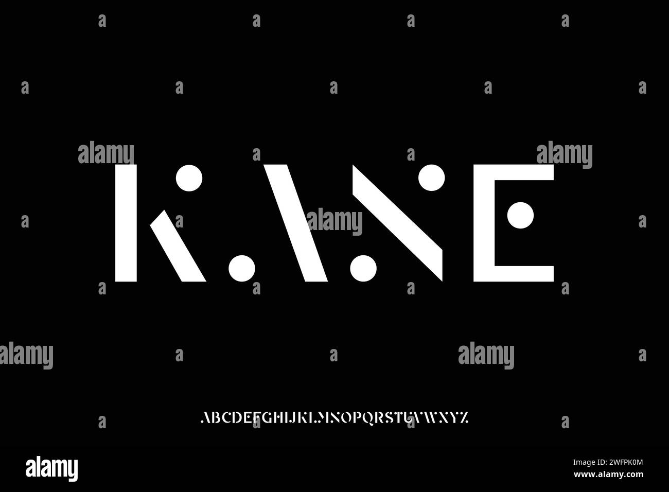 Modern abstract sans serif alphabet display font vector. Unique ... Modern abstract sans serif alphabet display font vector. Unique ...