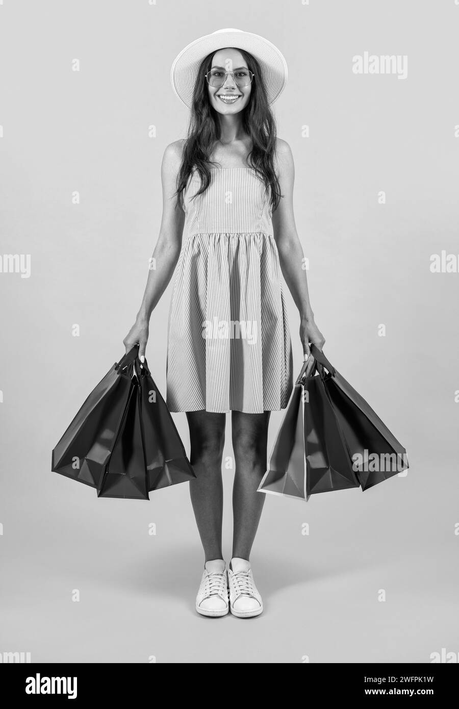 image of summer woman in shopping sale. summer woman in shopping sale ...