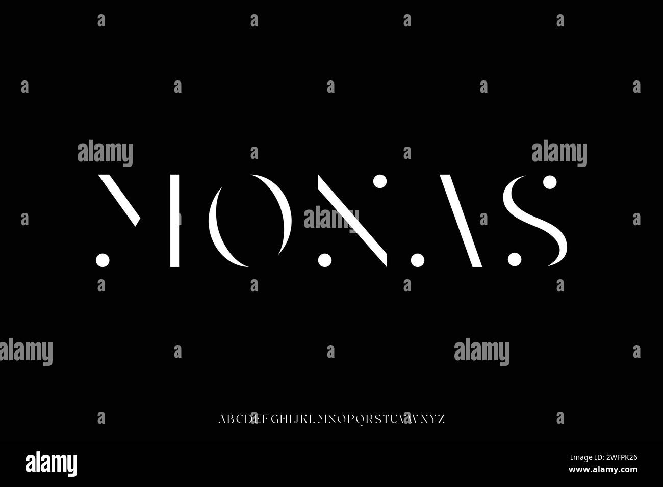 Minimalist abstract decorative sans serif display font vector. Creative ...