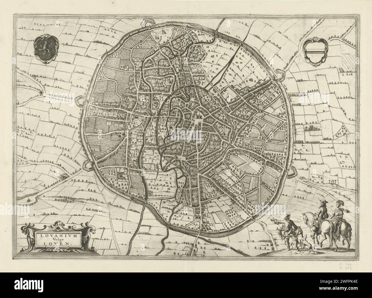 Map of Leuven, Jan Luyken, 1682 print Amsterdam paper etching maps of ...