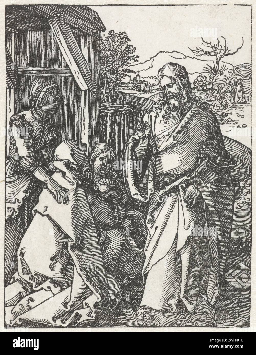 Christ says goodbye to his mother, Albrecht Dürer, 1508 - 1509 print ...