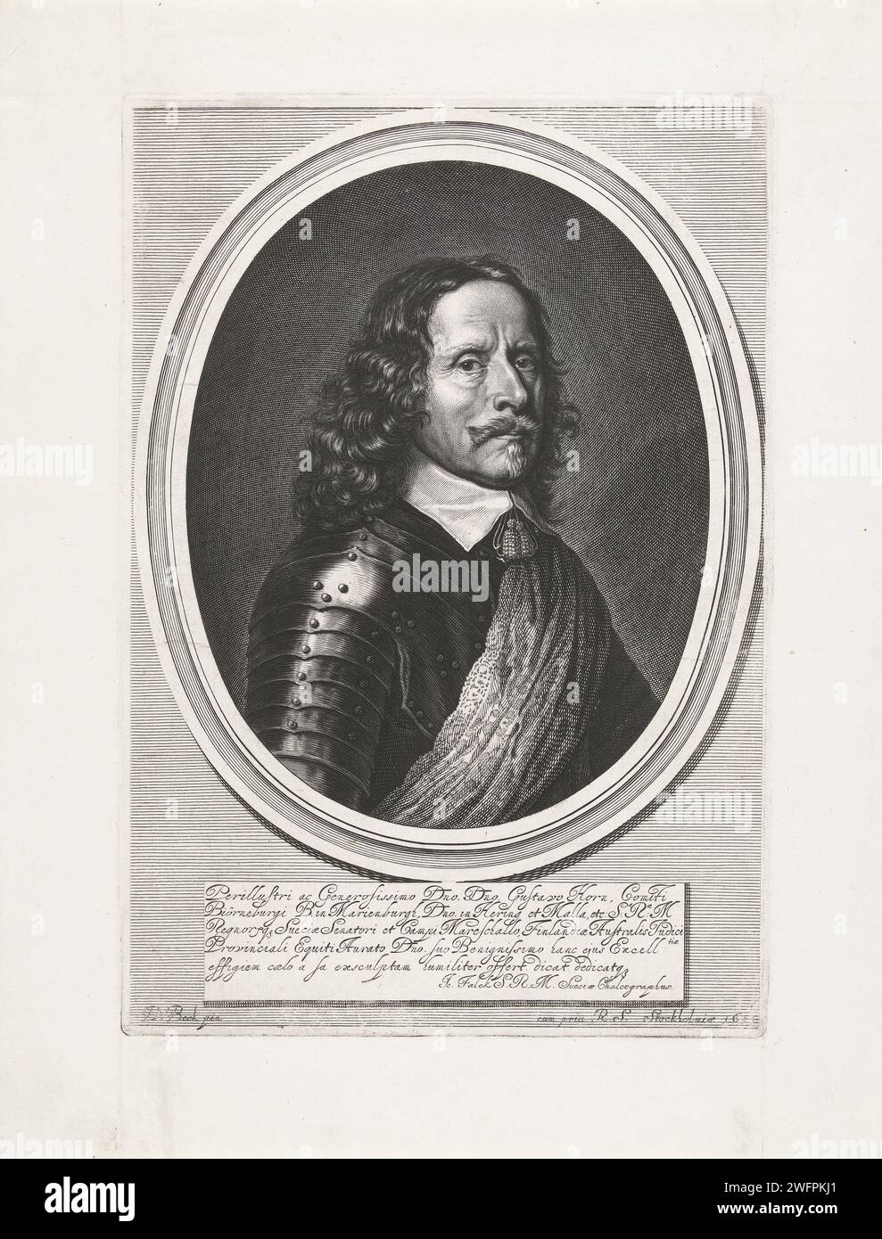 Portret Van Gustav Horn, Jeremiah Falck, After David Beck, 1651 print ...